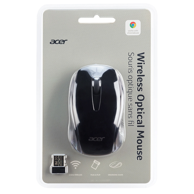 Refurbished Acer Wireless Optical Mouse AMR800, Black, 1600 DPI, AAA ...